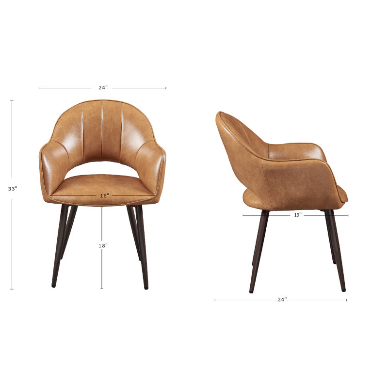 Trent Austin Design® Olivas Mid Century Modern Faux Leather Dining Chair & Reviews | Wayfair